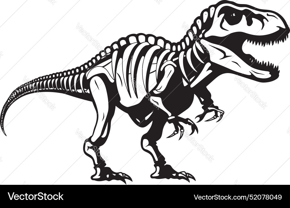 Mesozoic mark graphic design with t rex skeleton Vector Image