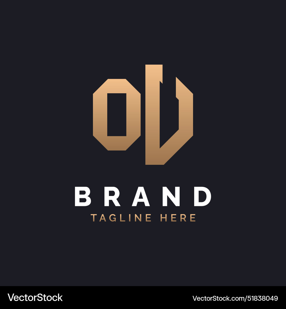 Ou logo design modern minimal elegant and luxury Vector Image