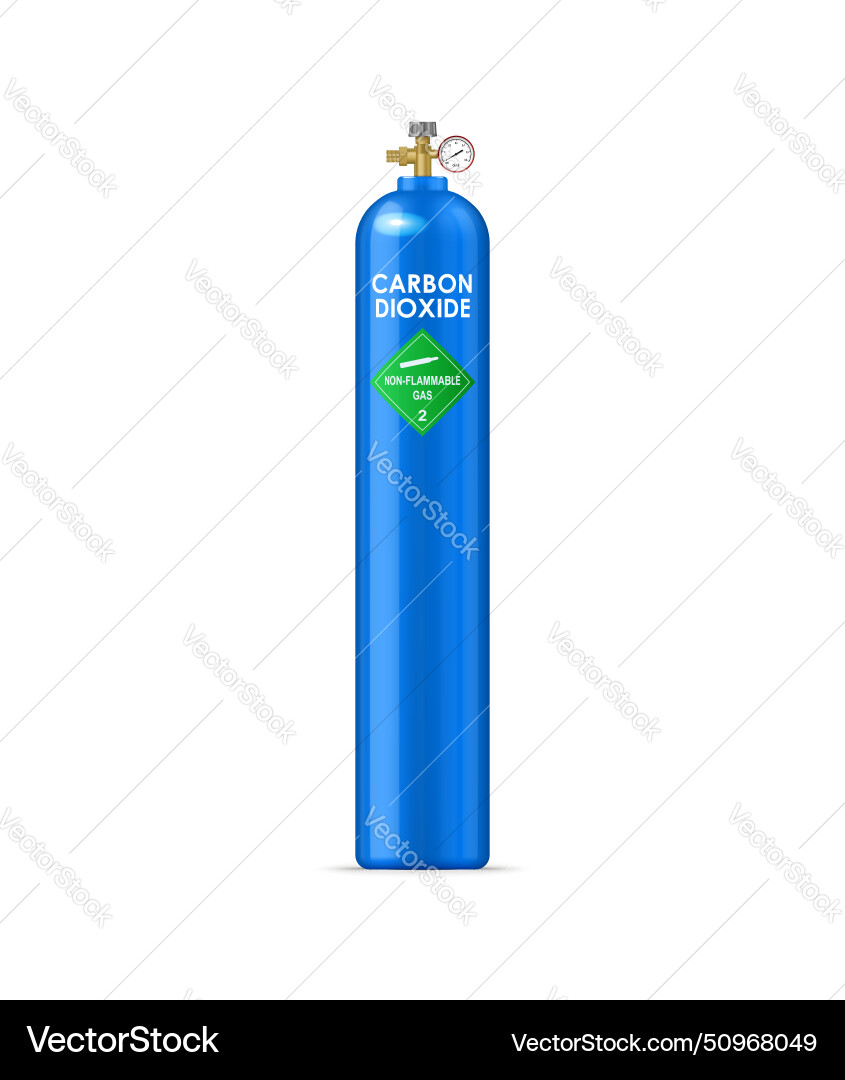 Realistic gas cylinder compressed carbon dioxide Vector Image