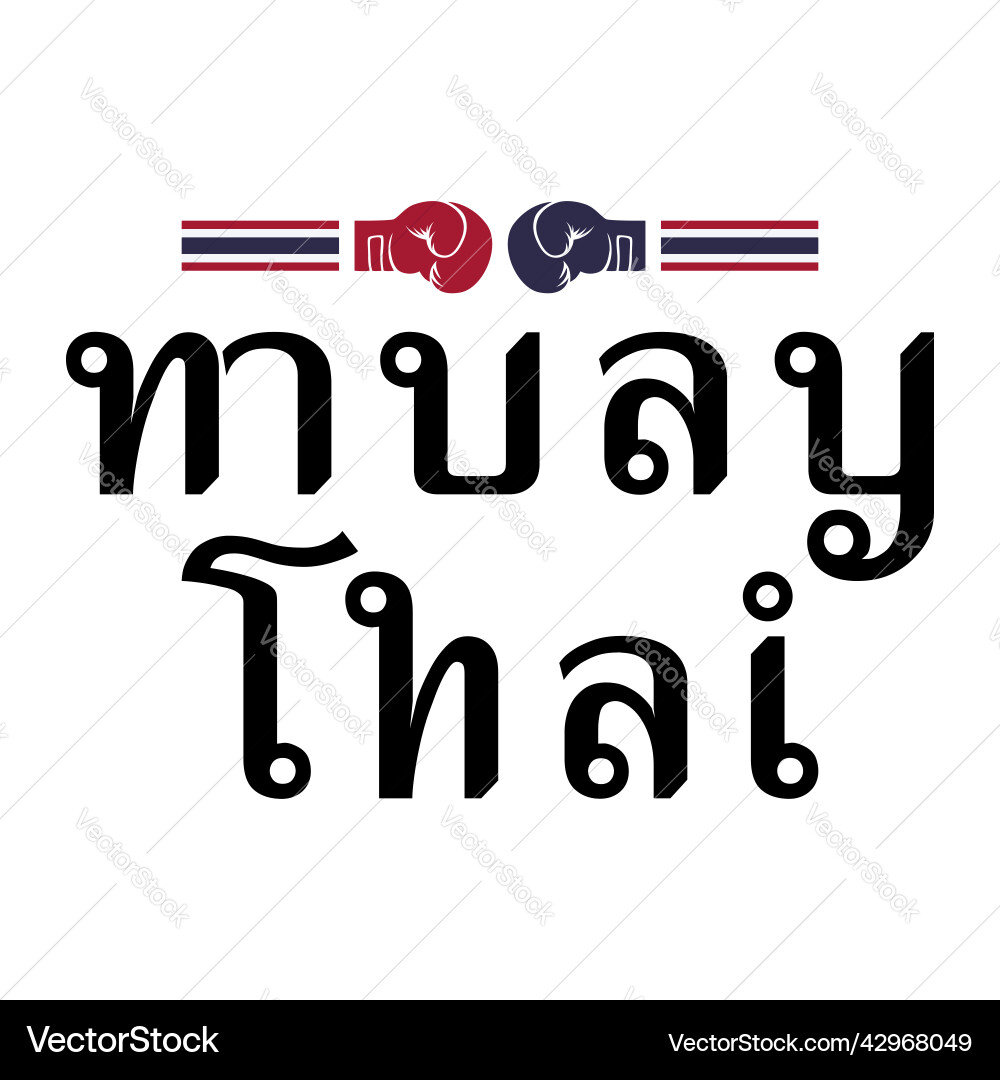 Thai letters for the word muay Royalty Free Vector Image