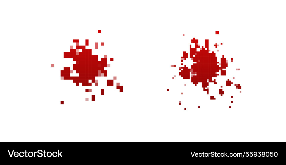 Abstract red pixelated splashes highlighting Vector Image