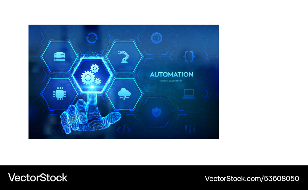Automation software iot and concept Royalty Free Vector