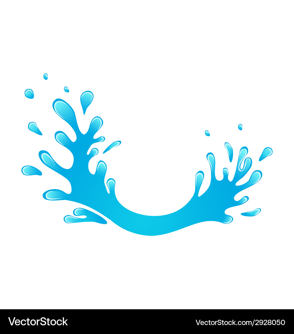 Blue water splash isolated on white background Vector Image