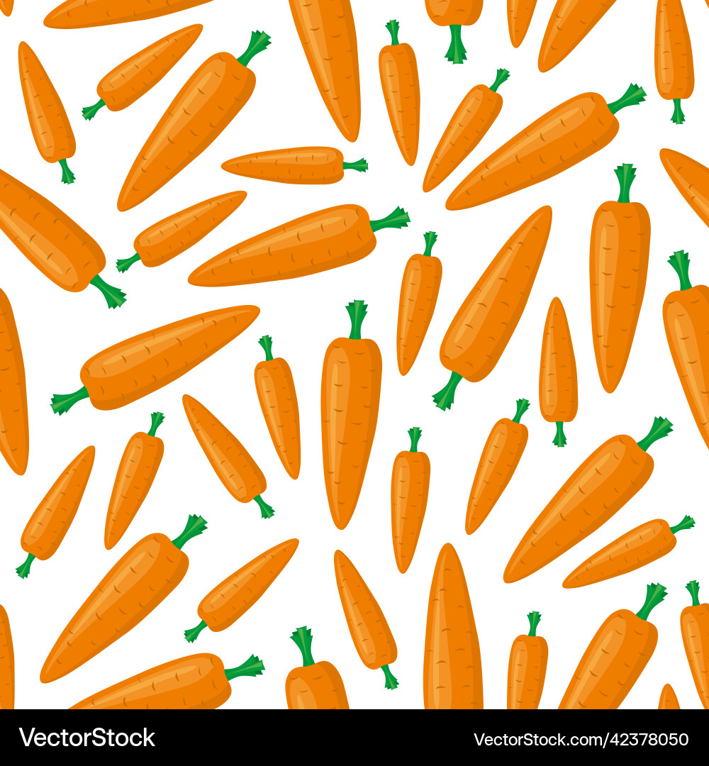 Cartoon carrot pattern seamless Royalty Free Vector Image