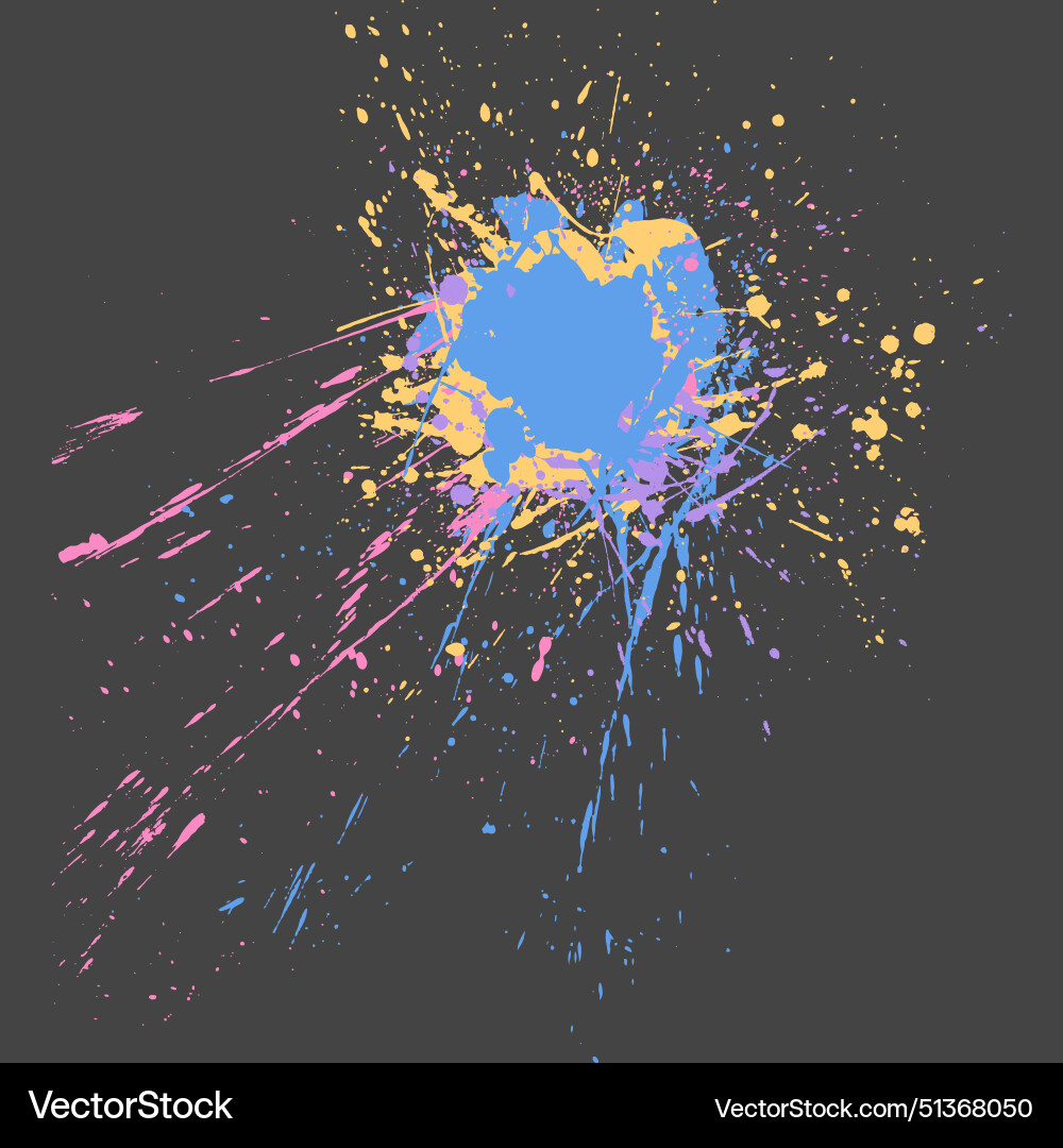 Colorful ink blot paint splatters Royalty Free Vector Image