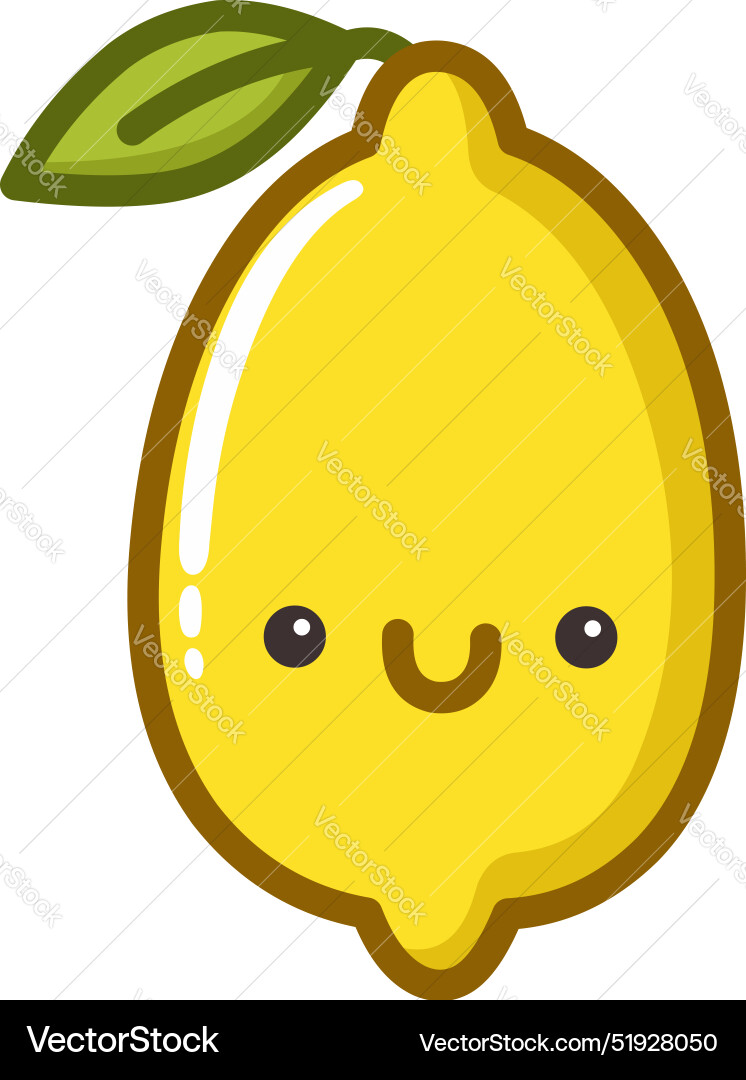 Kawaii lemon Royalty Free Vector Image - VectorStock