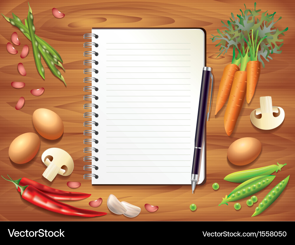 Kitchen recipe background Royalty Free Vector Image