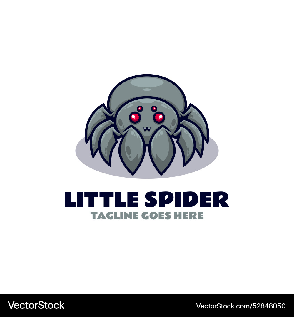 Logo little spider simple mascot style Royalty Free Vector