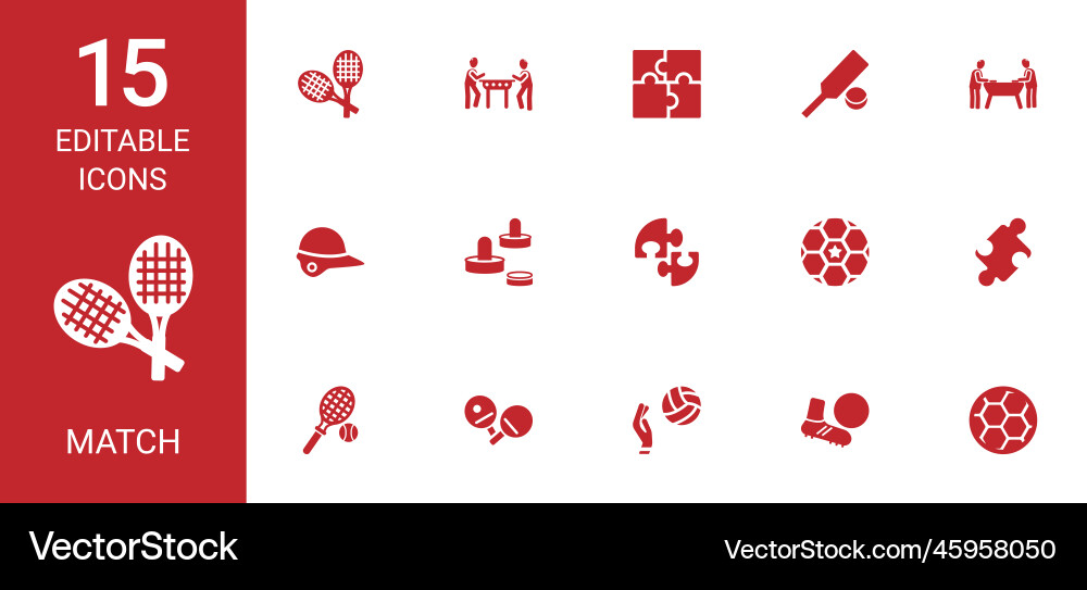 Match icons Royalty Free Vector Image - VectorStock