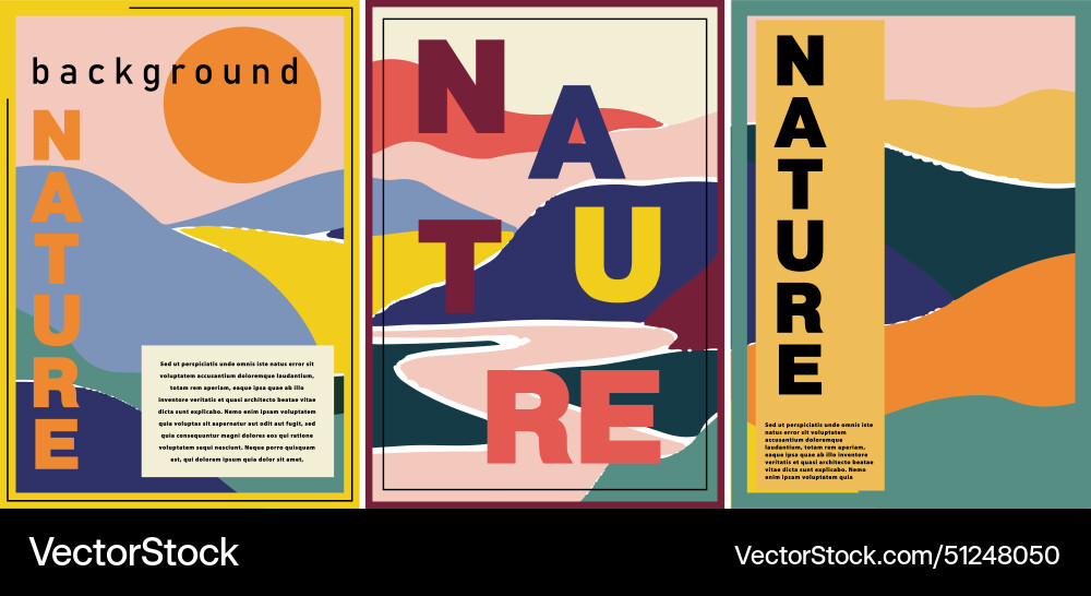 Nature inspired poster set Royalty Free Vector Image
