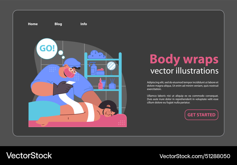 Relaxing body wrap treatment a serene client Vector Image