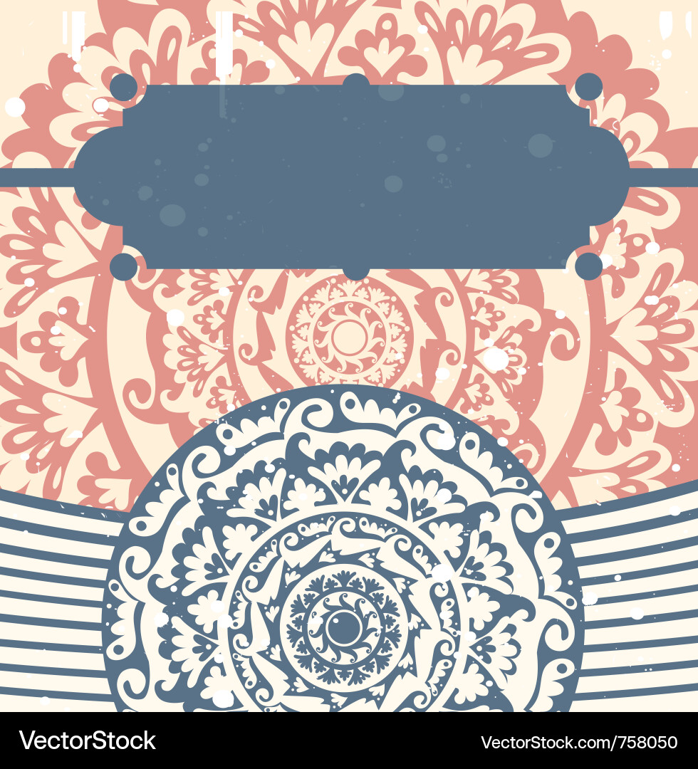 Retro card with pattern Royalty Free Vector Image