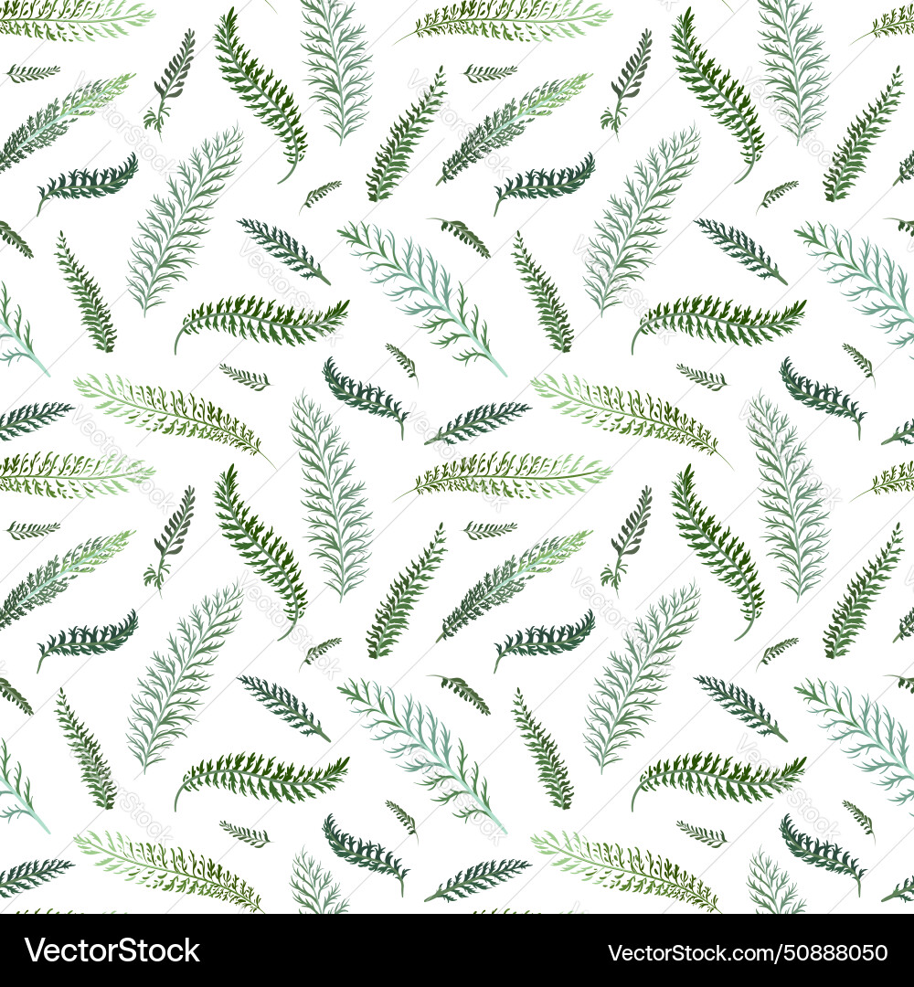 Seamless floral pattern with green leaves Vector Image