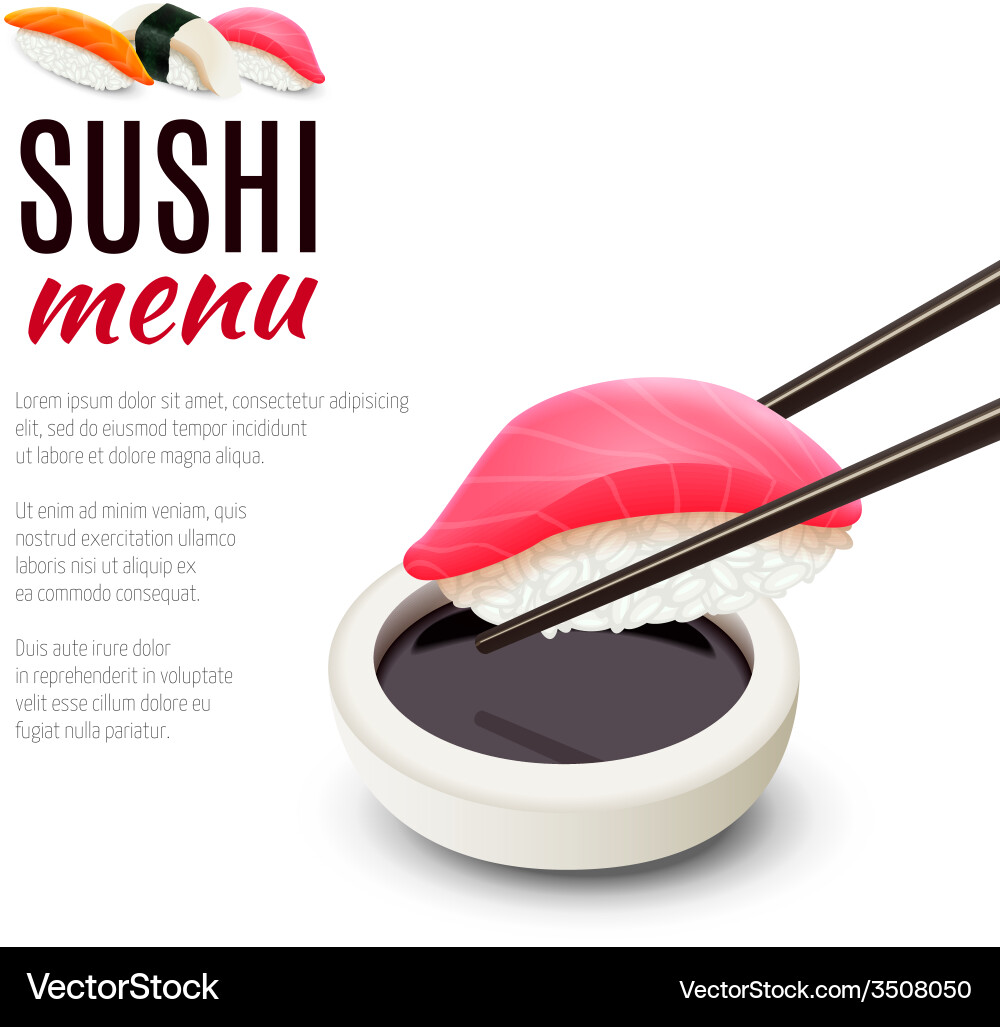 Sushi menu background Royalty Free Vector Image