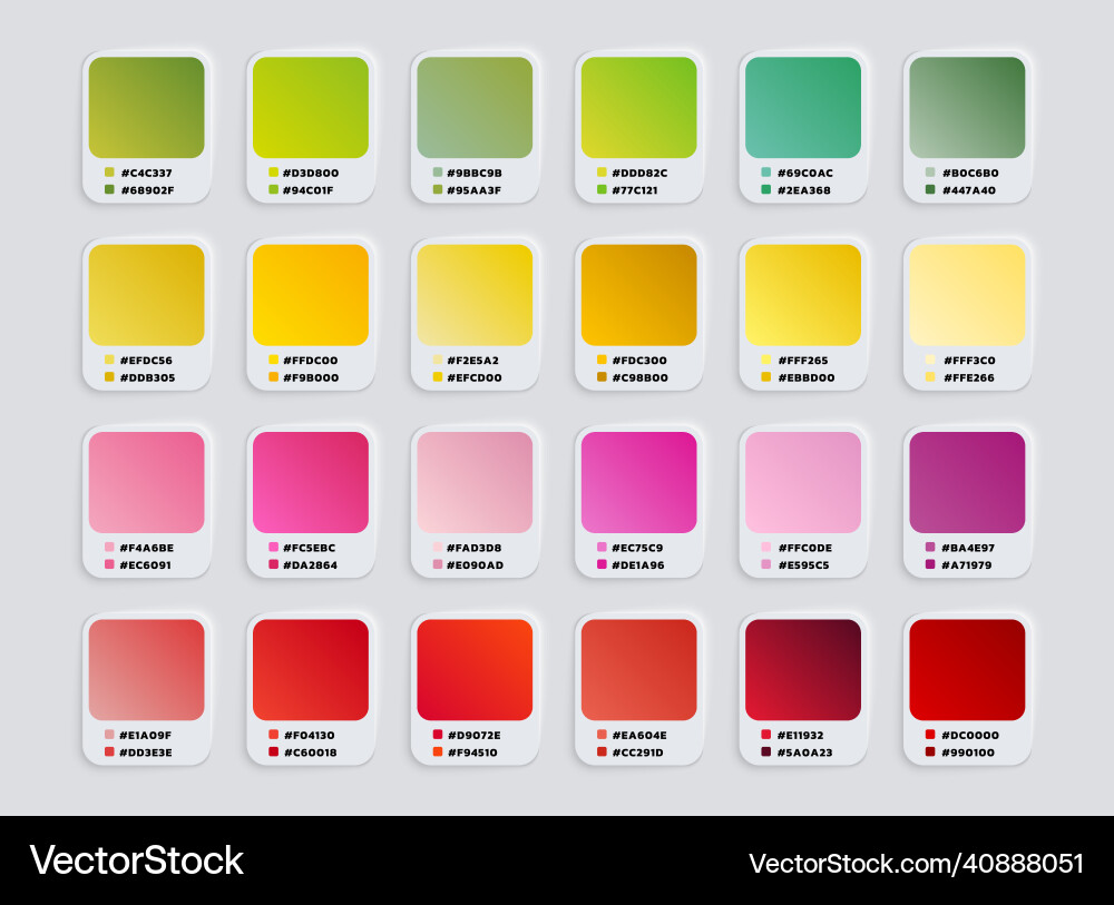 Color swatch catalog samples trendy multicolored Vector Image