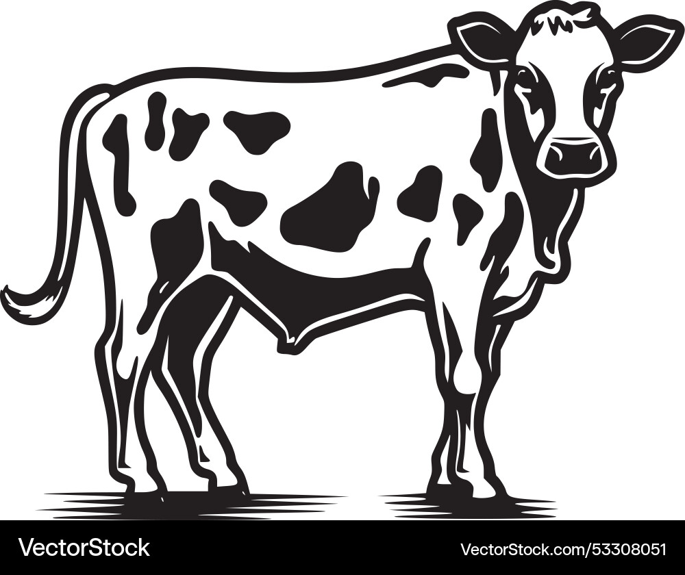 Cow - black and white isolated icon Royalty Free Vector