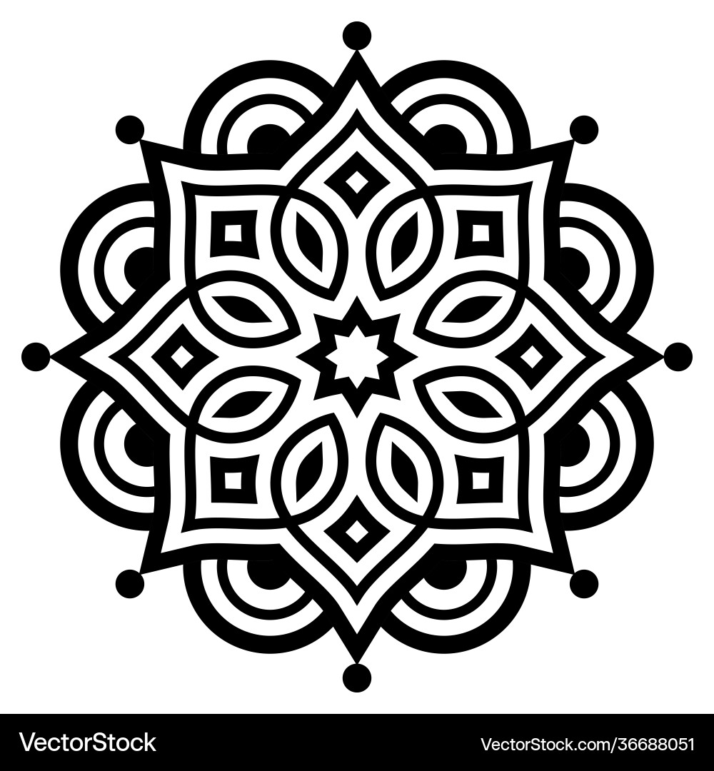 Indian mandala art geometric design Royalty Free Vector