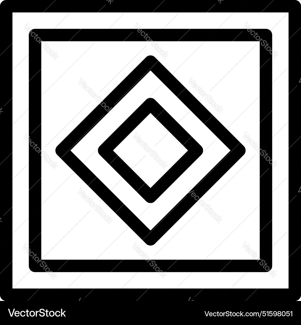 Minimalist black and white diamond shape design Vector Image