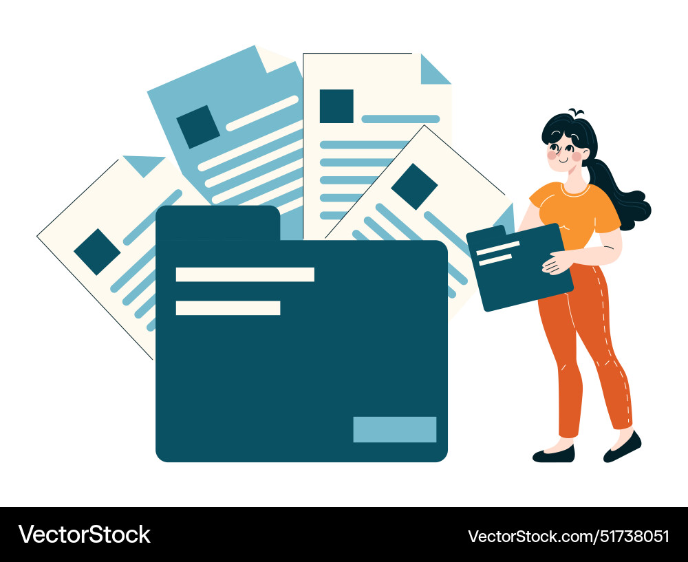 Organized administrator manages extensive Vector Image