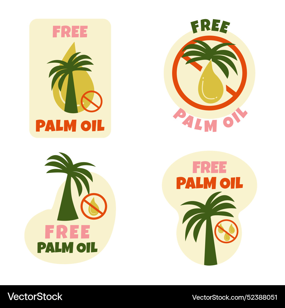 Palm oil sign collection Royalty Free Vector Image
