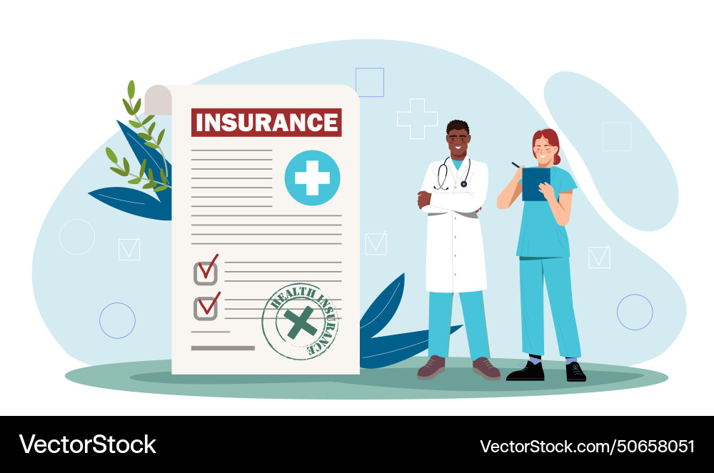 People with health insurance Royalty Free Vector Image