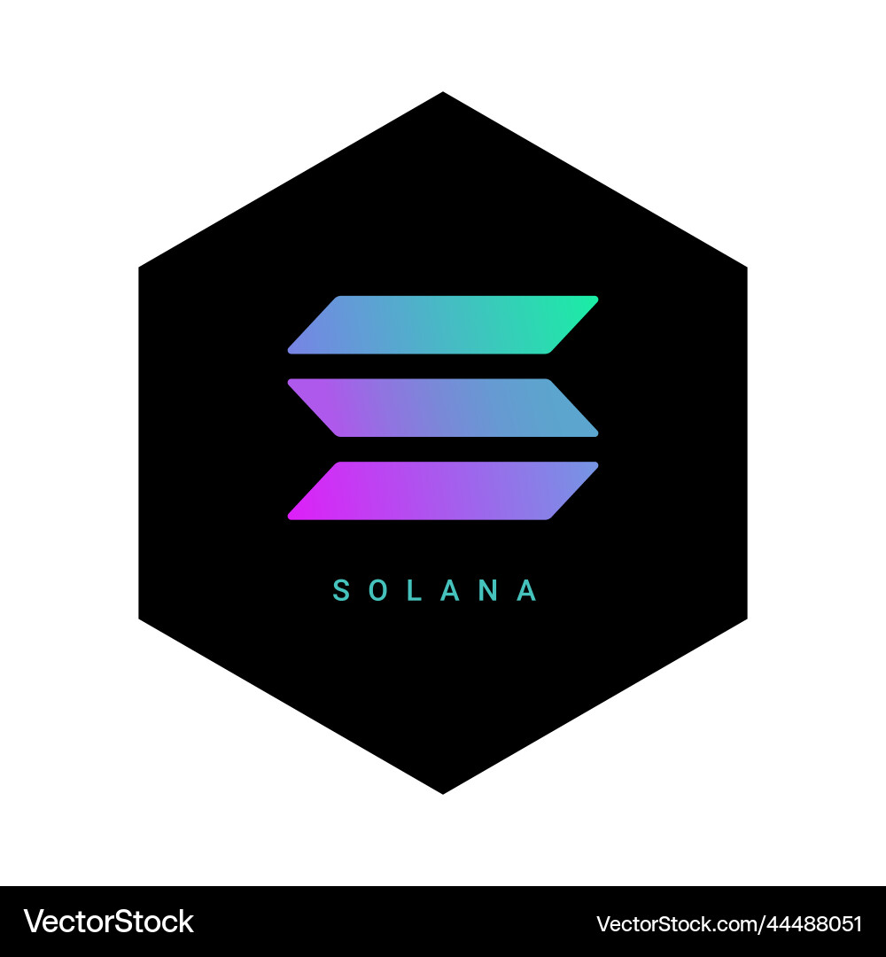 Solana logo coin icon isolated Royalty Free Vector Image