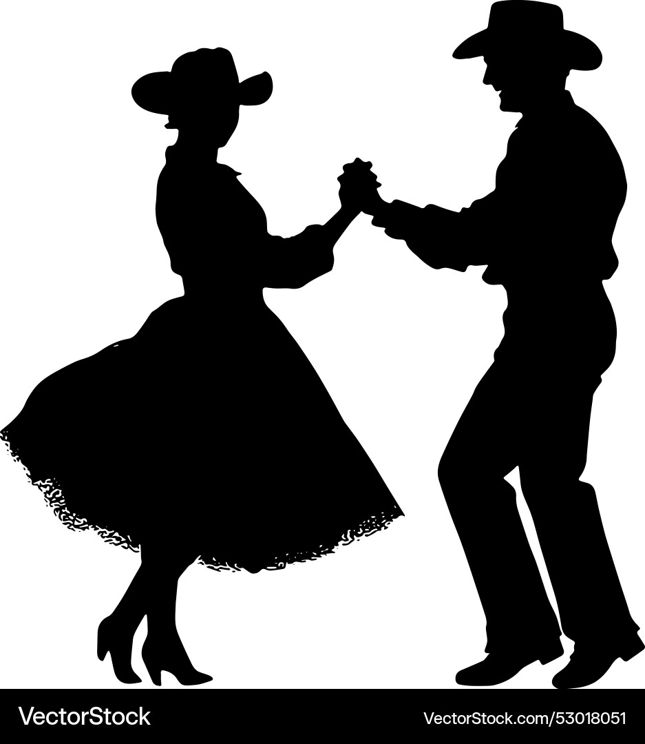 Square Dance Silhouette Royalty Free Vector Image