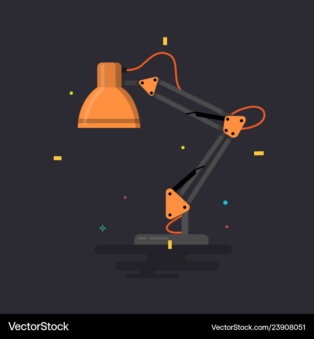 Table office lamp desktop electric Royalty Free Vector Image