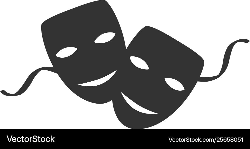 Theatre masks Royalty Free Vector Image - VectorStock