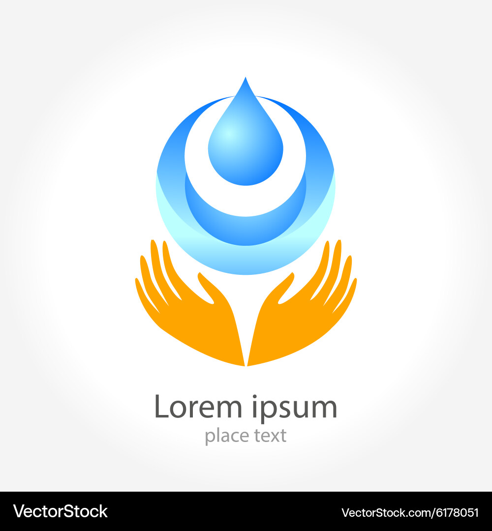 Water hand logo Royalty Free Vector Image - VectorStock