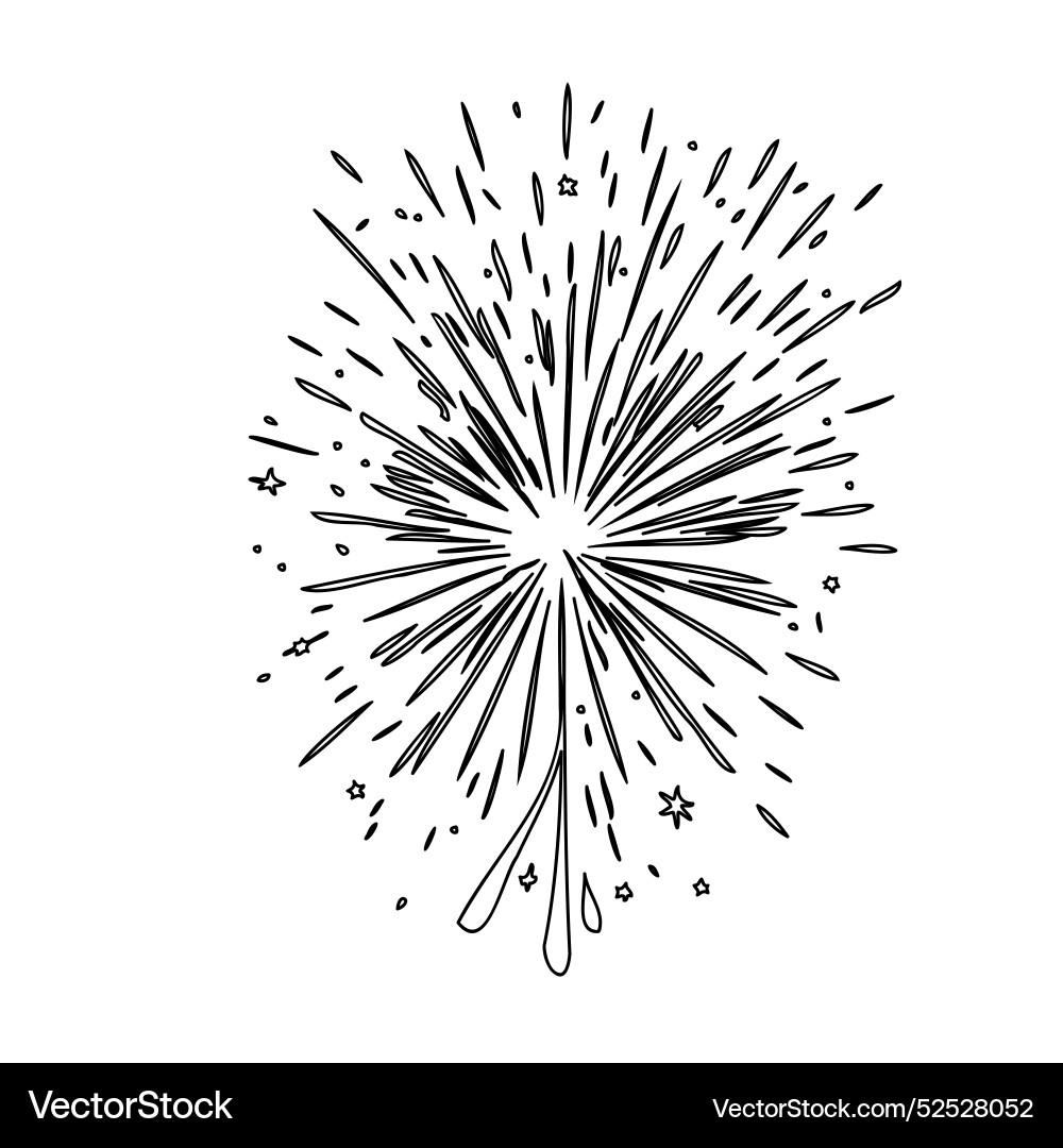 Celebration fireworks splash outline sketch Vector Image