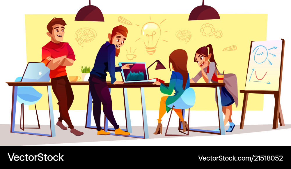 Coworking Team Collaboration Royalty Free Vector Image