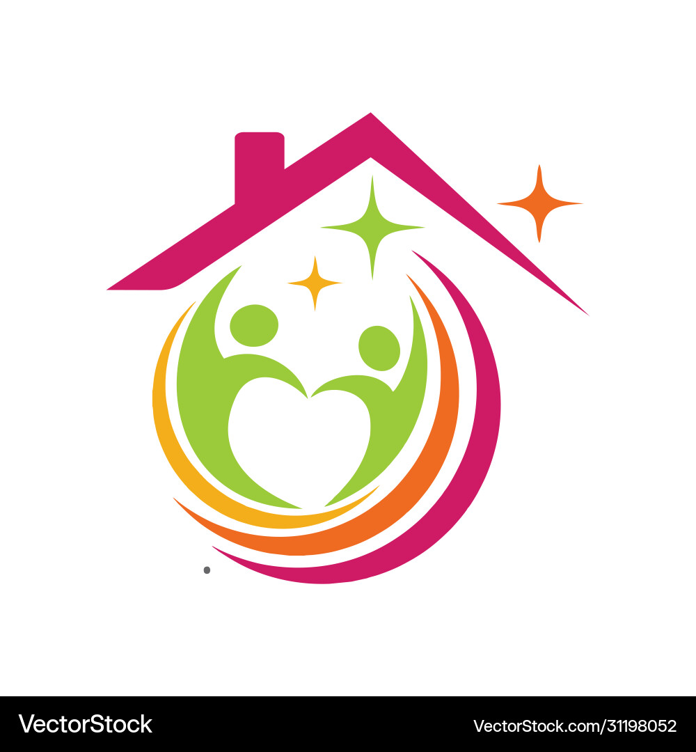 Home care love clean safe logo Royalty Free Vector Image