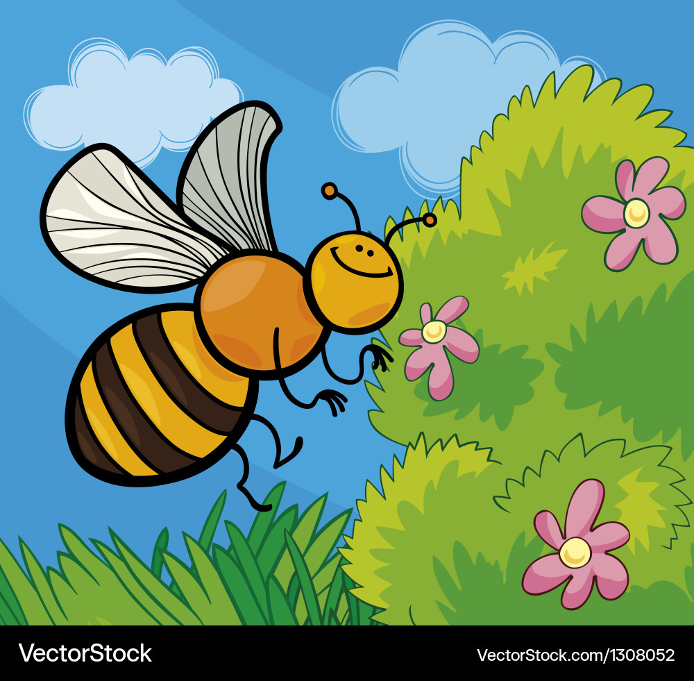 Honey bee cartoon Royalty Free Vector Image - VectorStock