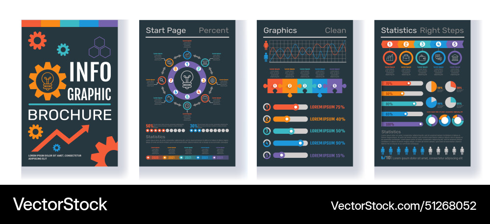 Infographic brochure information chart graph Vector Image