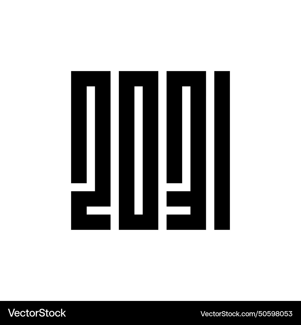 2031 happy new year text logo design Royalty Free Vector