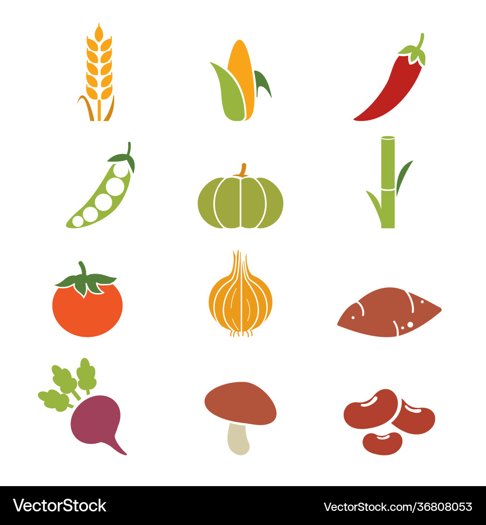 Agriculture Crop Icons Royalty Free Vector Image