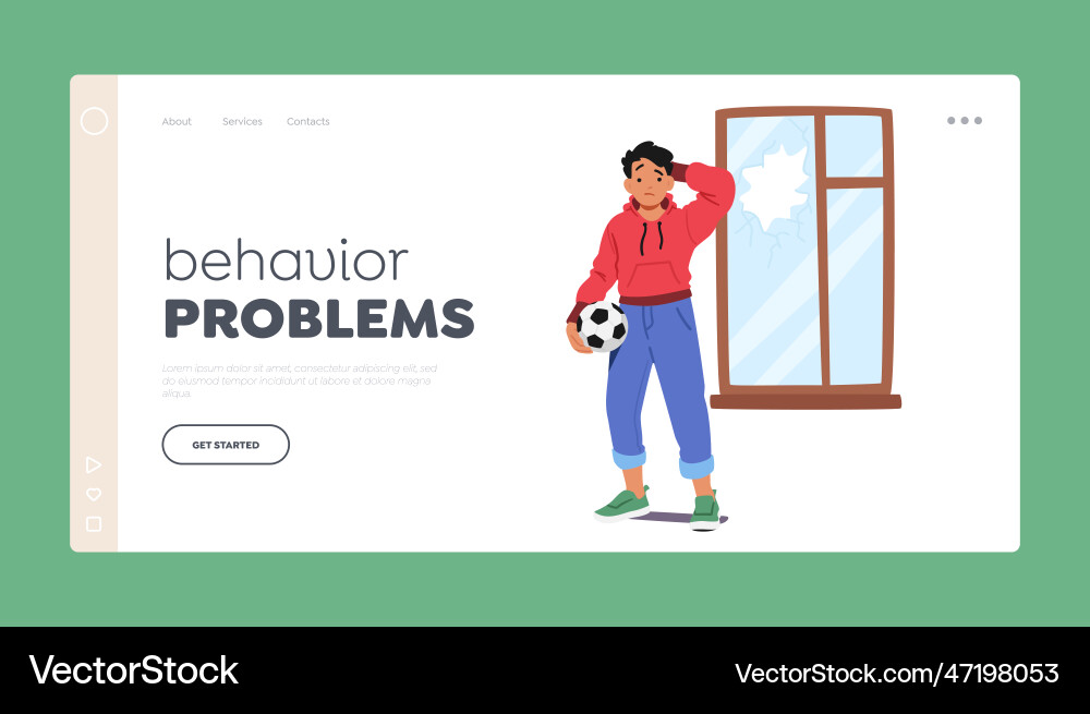 Boy Breaks Window - Mishap Illustration Royalty Free Vector