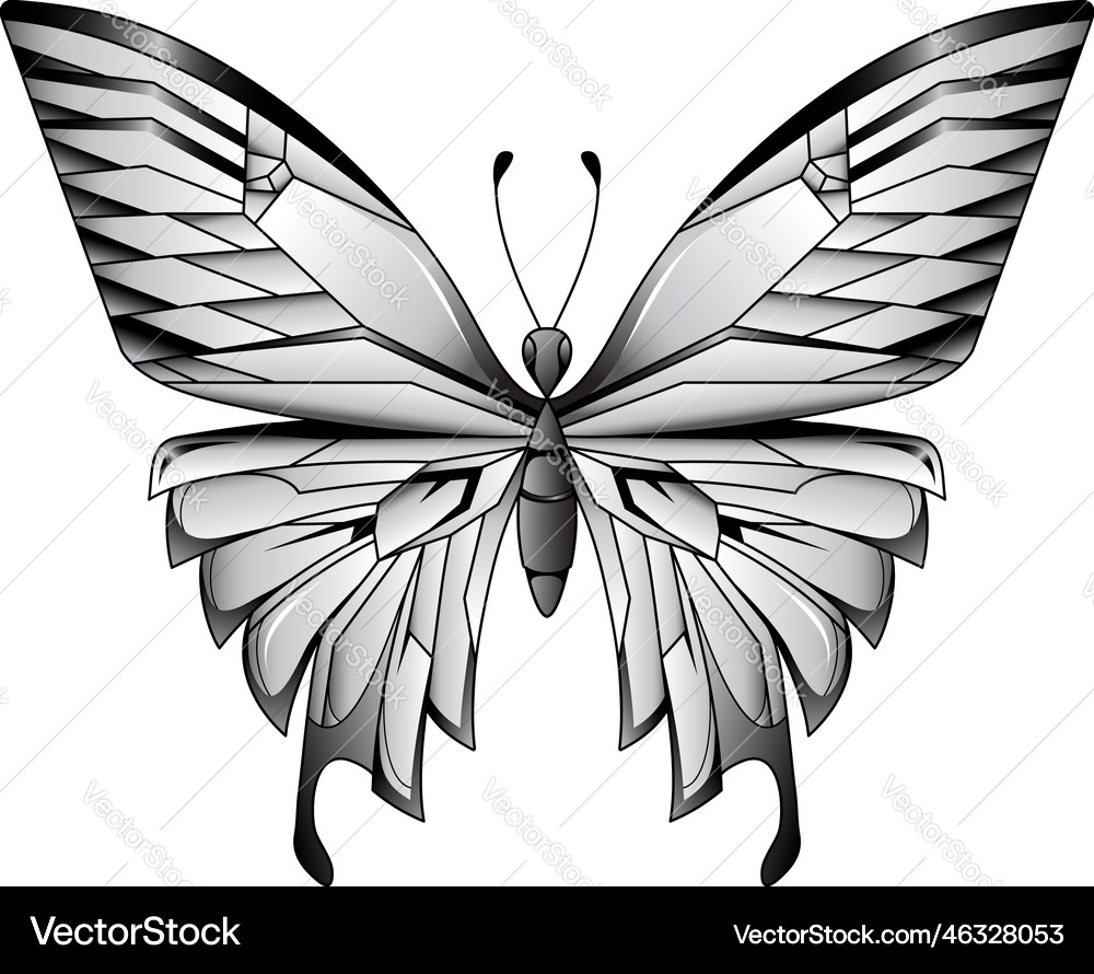 Butterfly tattoo with gradients Royalty Free Vector Image