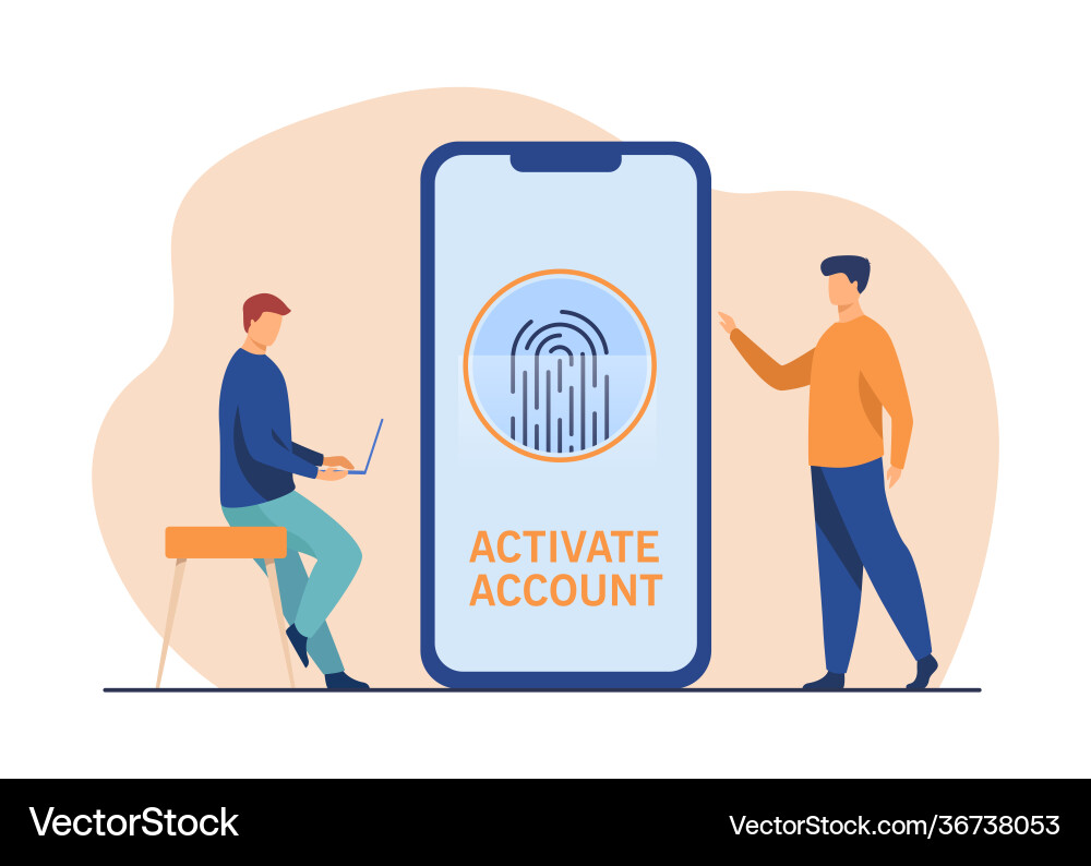 Fingerprint Account Activation Royalty Free Vector Image