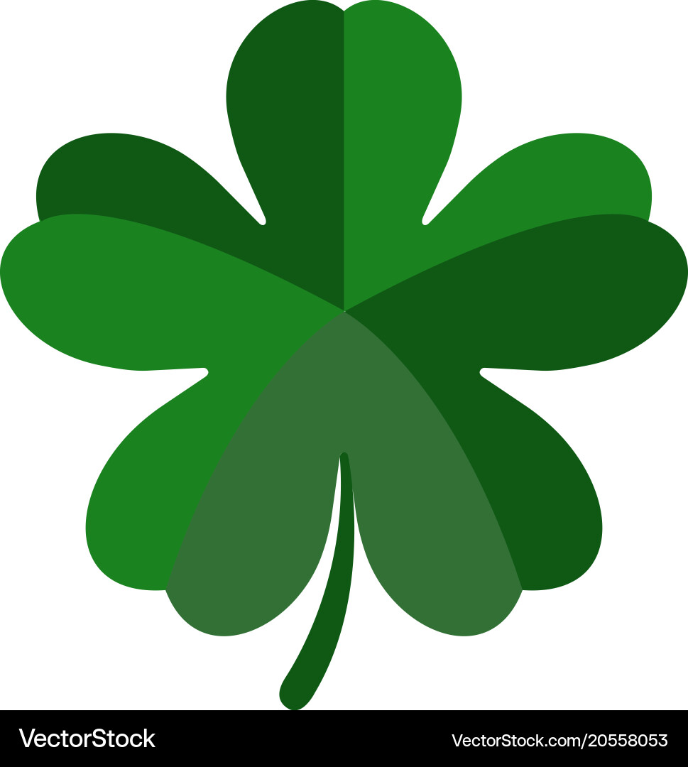 Five leaf clover Royalty Free Vector Image - VectorStock