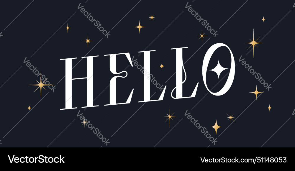 Hello lettering hello hi banner poster Royalty Free Vector