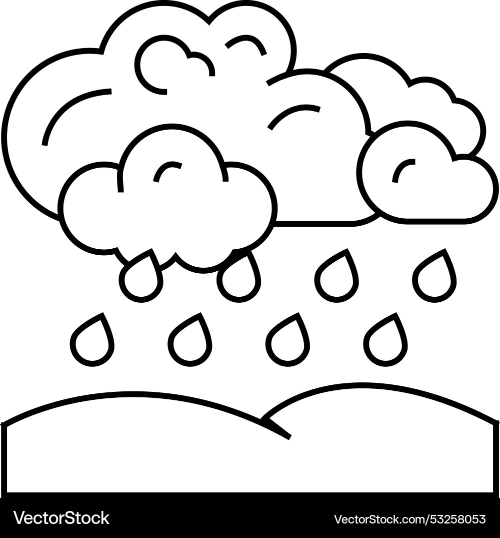 Rainy weather line icon Royalty Free Vector Image