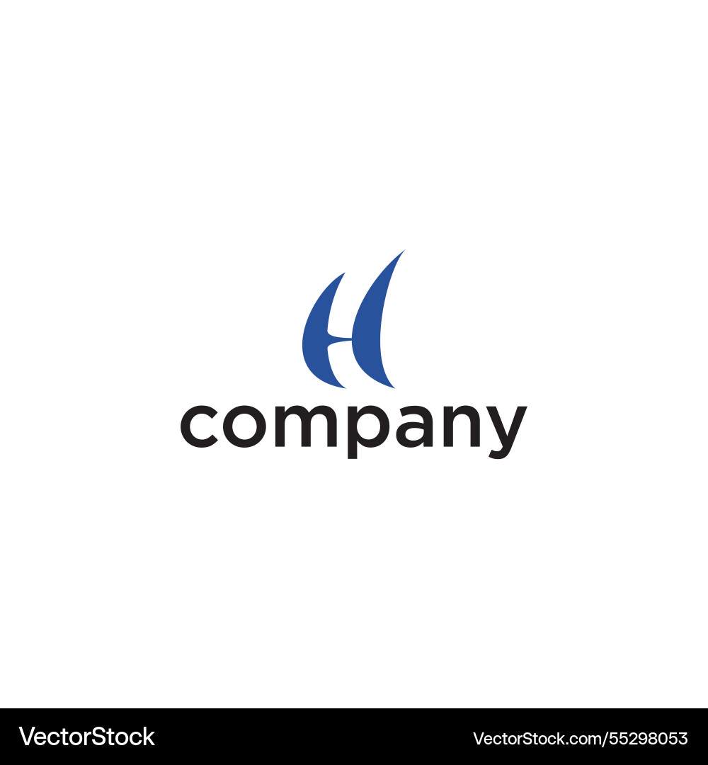 Stylized blue letter h Royalty Free Vector Image