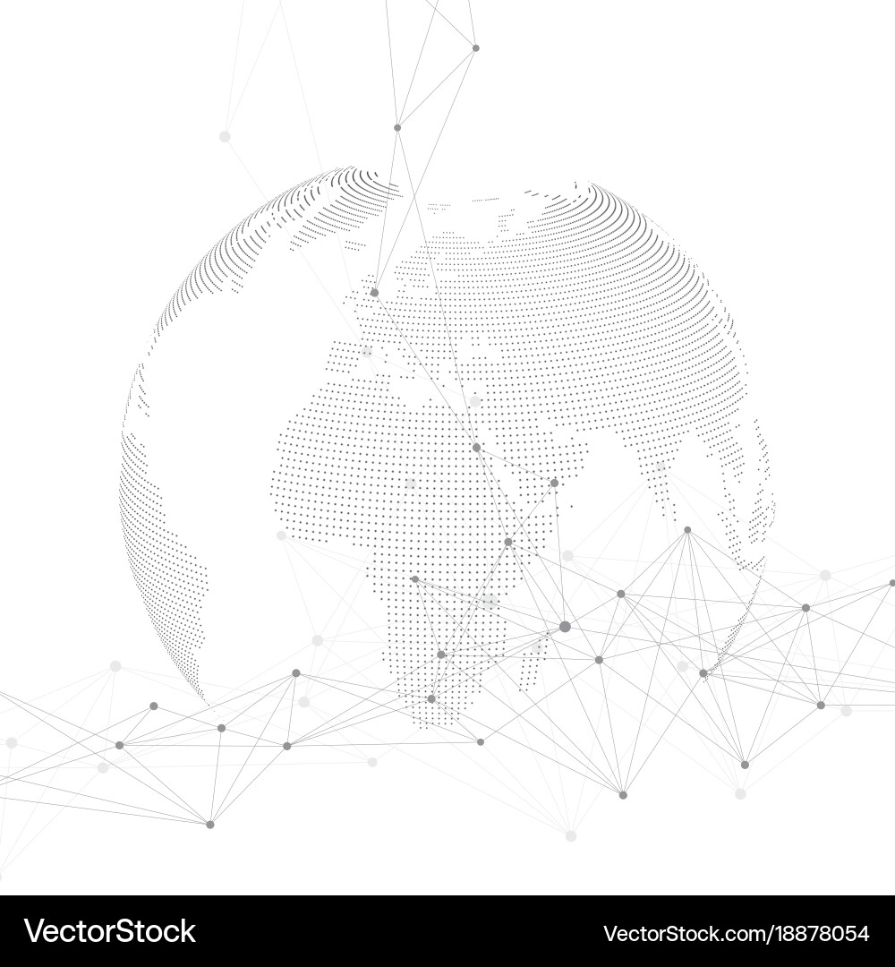 Big data complex world globe graphic abstract Vector Image