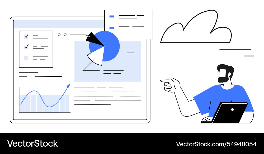 Business Professional Presenting Data Analysis Vector Image