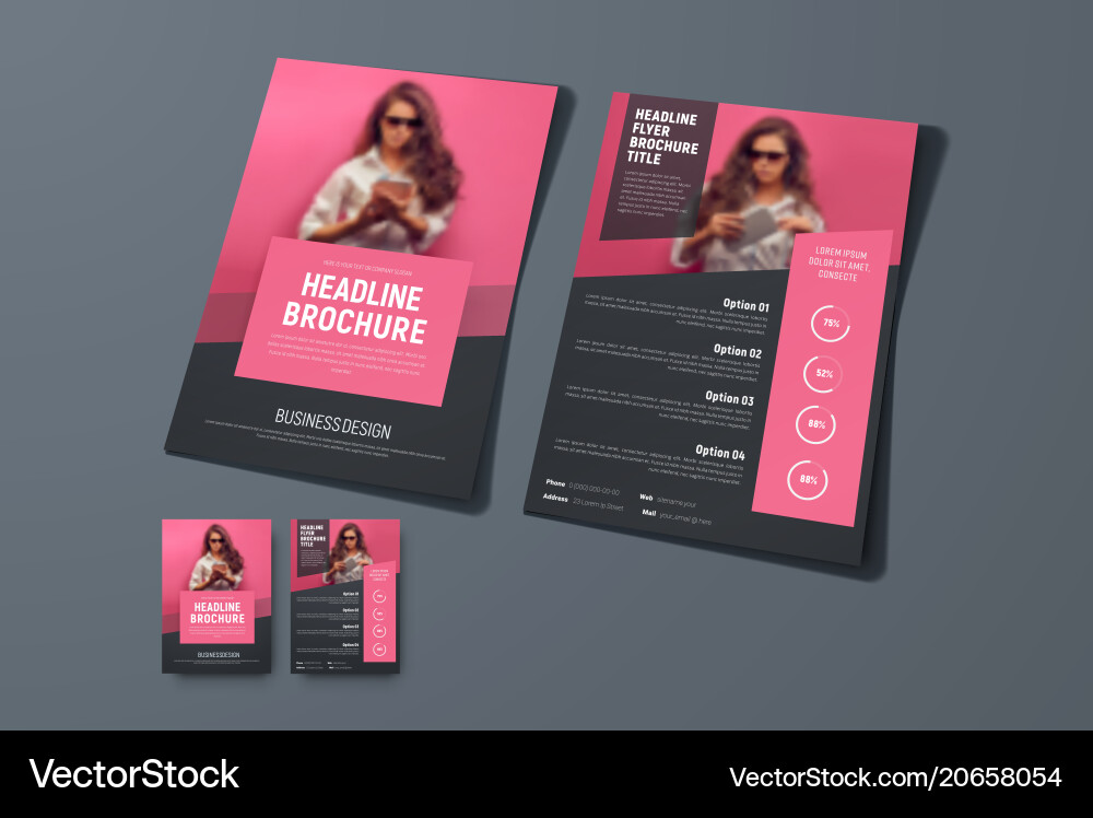 Design the front and back pages of brochure Vector Image