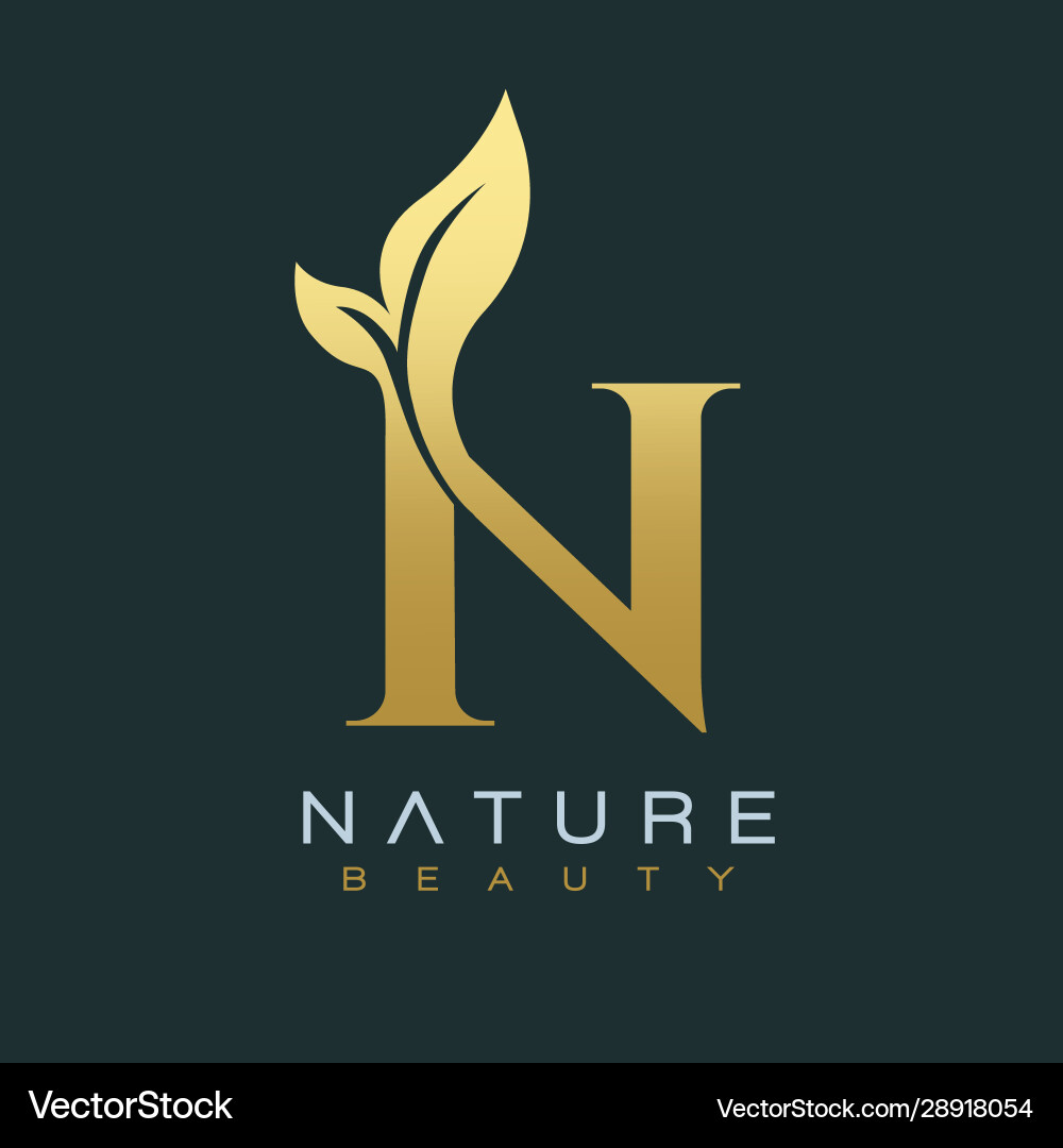 Letter n luxury logo design icon Royalty Free Vector Image