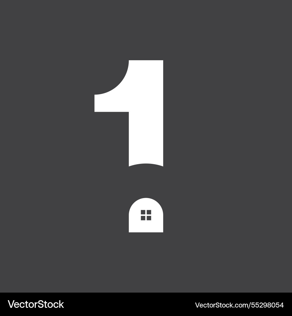 Minimalist number one design Royalty Free Vector Image