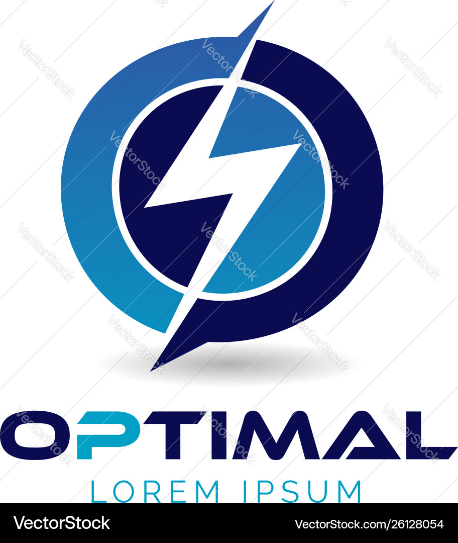 Optimal power logo sign symbol icon Royalty Free Vector